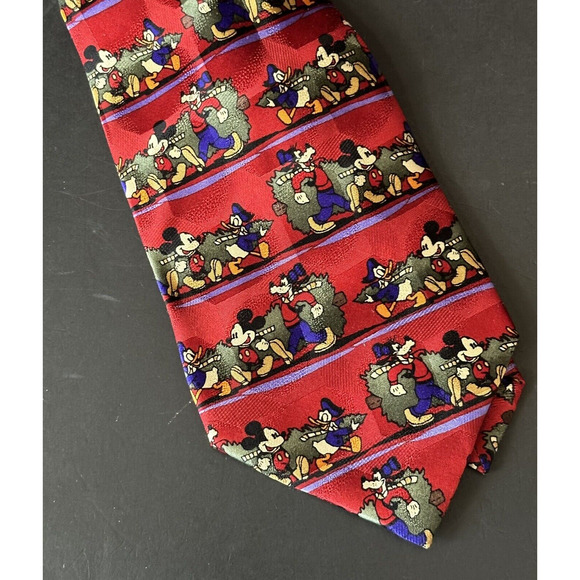Disney | Accessories | The Disney Store Mens Necktie Silk Red Micky ...